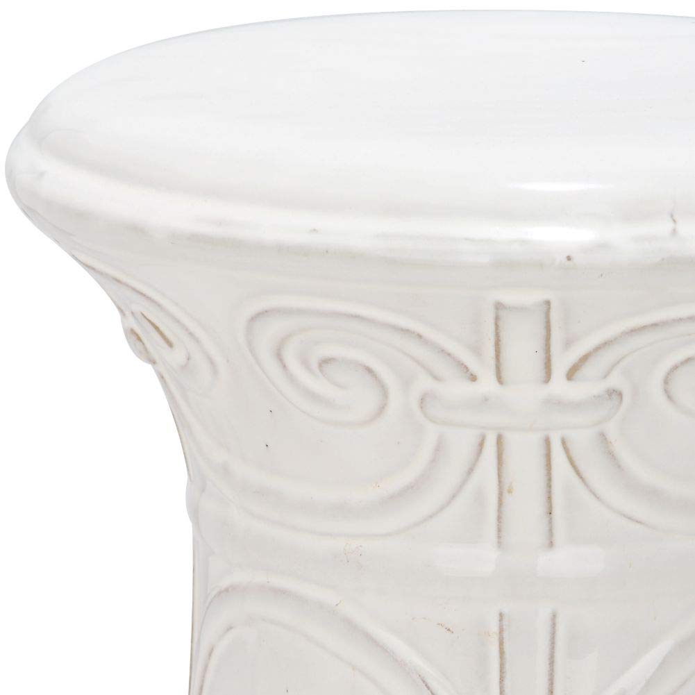 Safavieh Imperial Ceramic Decorative Garden Stool, White