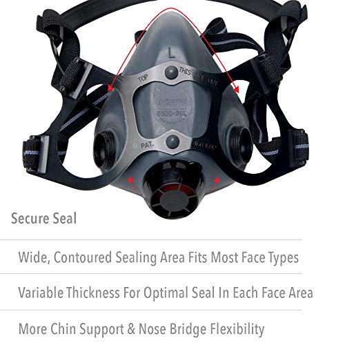 Honeywell Safety Products Multi-Purpose Reusable Half Mask MC/P100 Respirator Convenience Pack, Large (RWS-54032)