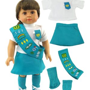 American Fashion World Girl Uniform for 18-inch Dolls| Premium Quality & Trendy Design | Dolls Clothes | Outfit Fashions for Dolls for Popular Brands