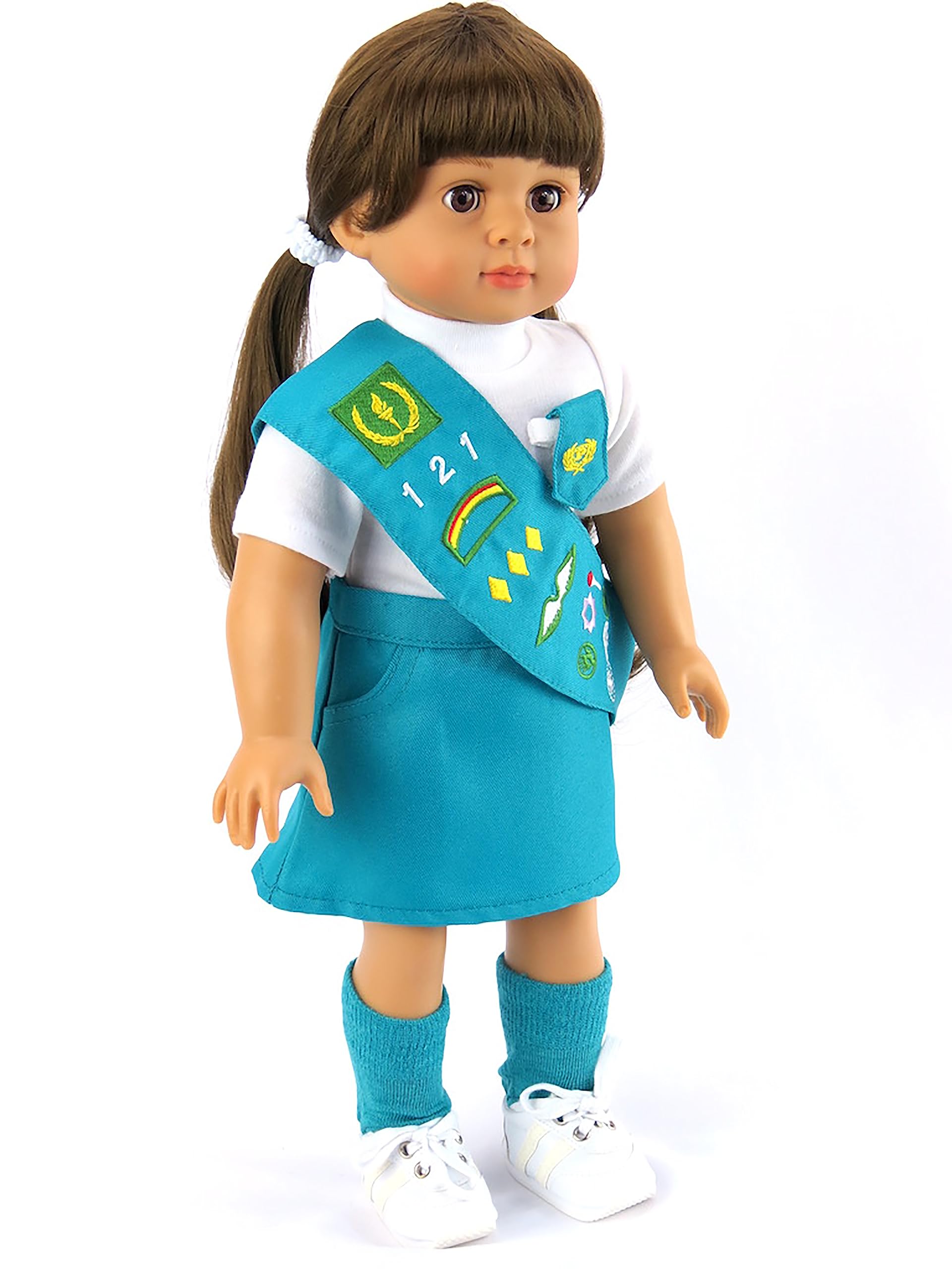 American Fashion World Girl Uniform for 18-inch Dolls| Premium Quality & Trendy Design | Dolls Clothes | Outfit Fashions for Dolls for Popular Brands