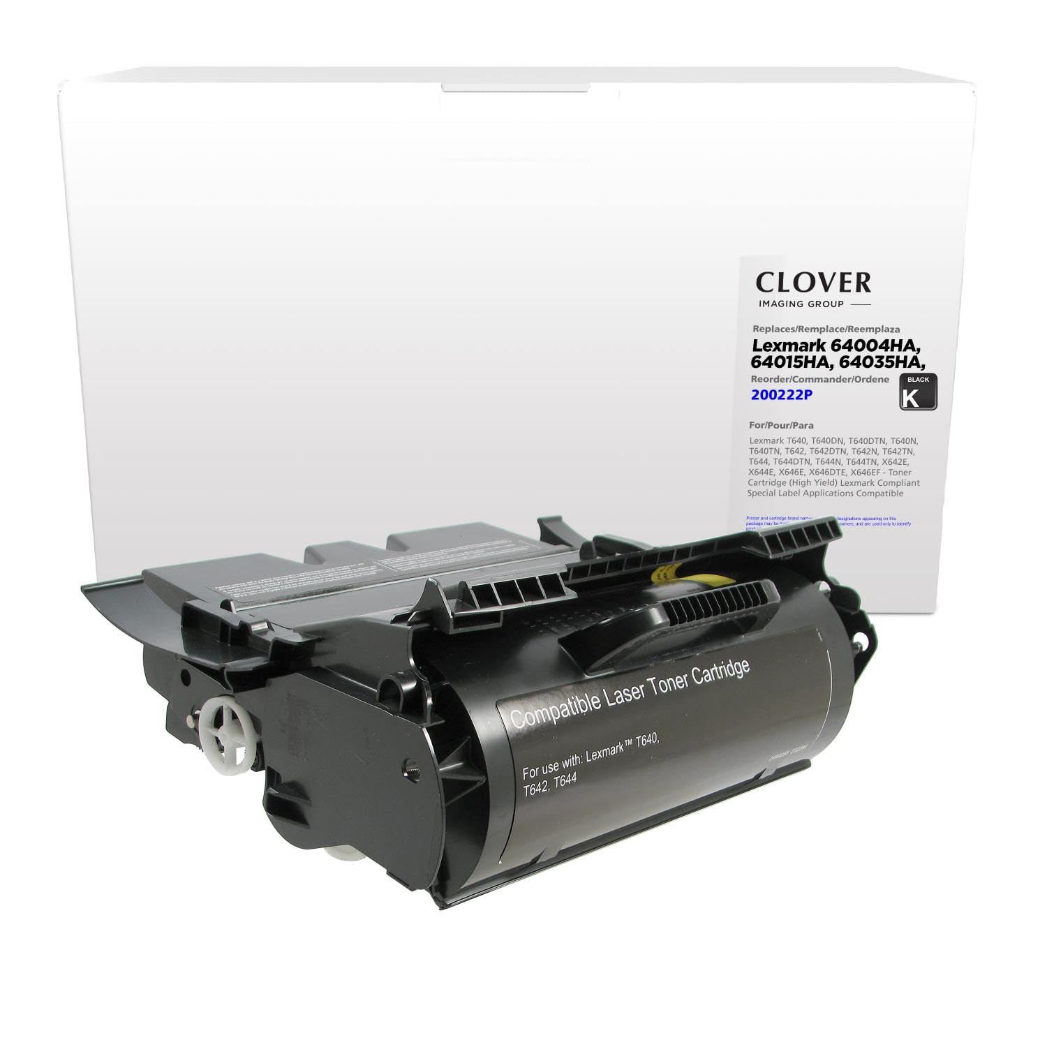 Clover Remanufactured Toner Cartridge Replacement for Lexmark T640/T642/T644/X642/X644/X646 | Black | High Yield