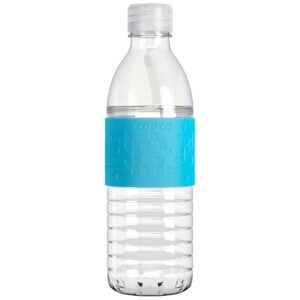 copco hydra reusable tritan water bottle with spill resistant lid and non-slip sleeve, 16.9-ounce, light blue