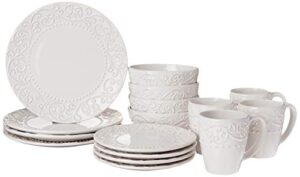 american atelier bianca white 16-piece dinnerware set -