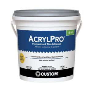 custom building products arl40001-2 1 gallon white acrylpro™ ceramic tile mastic