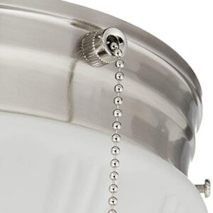 Westinghouse 6721000 Two-Light Flush-Mount Interior Ceiling Fixture with Pull Chain, Brushed Nickel Finish with Frosted Fluted Glass, Diameter: 8.75 Inches