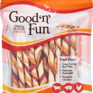 Good 'N' Fun Triple Flavor Twist Chews For Dogs, 22-Count