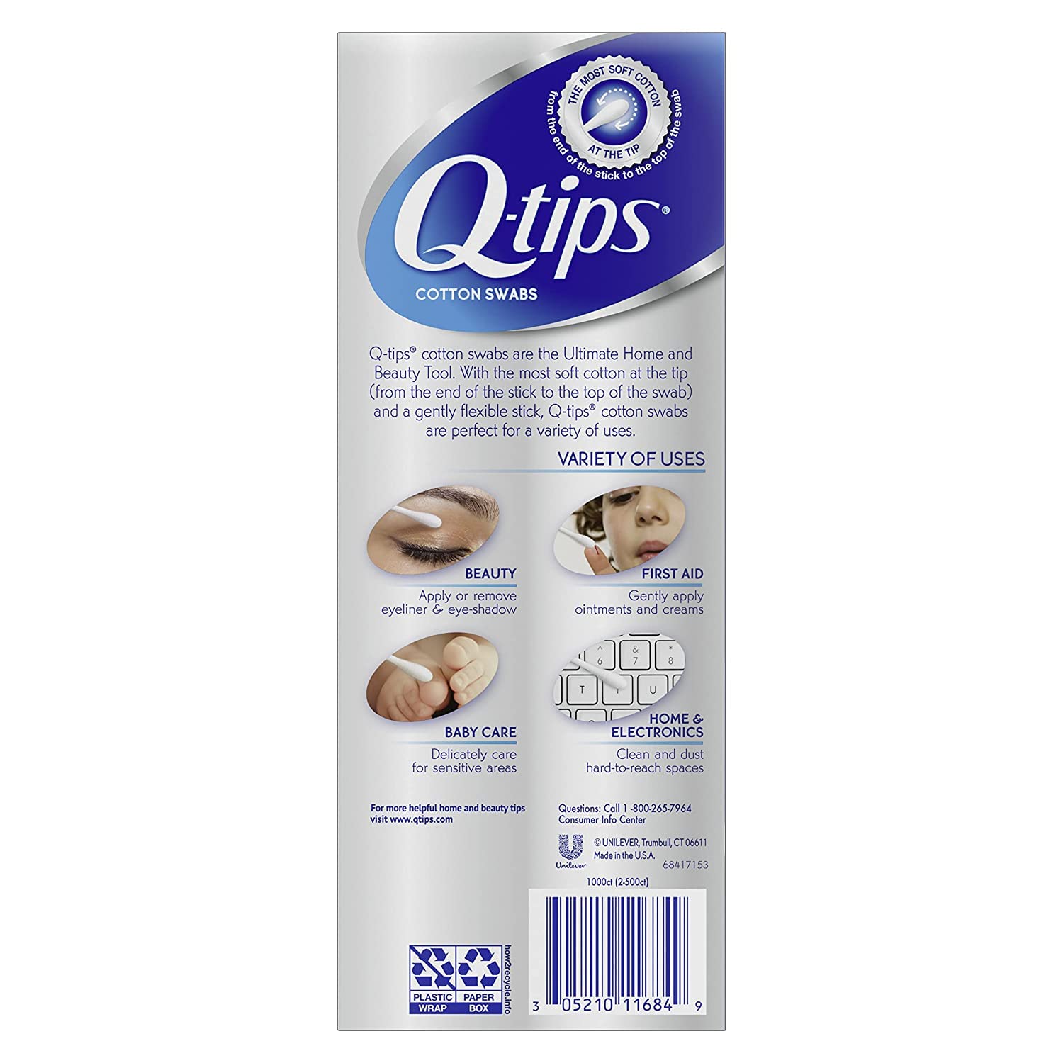 Q-tips Cotton Swabs, 300 Count (Pack of 2)