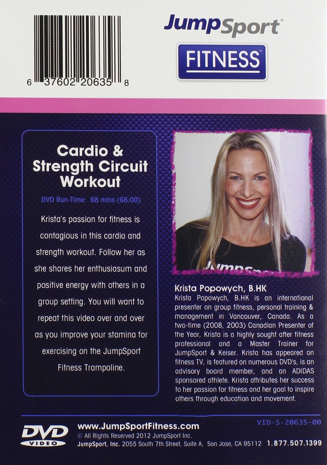 JumpSport Fitness Trampoline Cardio and Strength Workout DVD