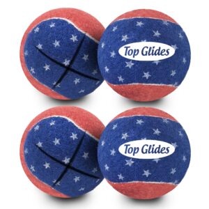 top glides precut walker tennis ball glides - patriotic - 2 pairs