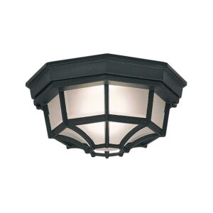 designers fountain 2067-bk builder cast outdoor flush mount ceiling light, 10.5 in w, black