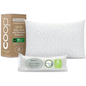 coop home goods original adjustable pillow, king size bed pillows for sleeping, cross cut memory foam pillows - medium firm back, stomach and side sleeper pillow, certipur-us/greenguard gold