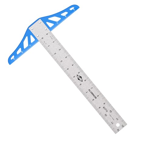 ALVIN ALT12 Aluminum Graduated T-Square Drawing and Design Tool for Students and Professionals Great for Carpentry, Drafting, Architecture, Engineering, and Art - 12 Inches