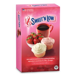 sweet'n low zero calorie bulk sweetener, 8 oz. box, granulated sugar substitute for baking, coffee, tea and more, kosher & gluten free, low glycemic index