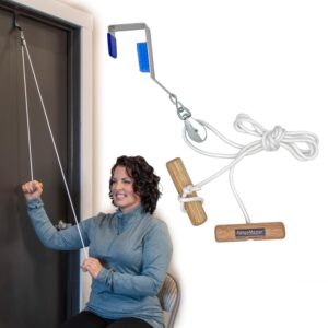 rangemaster econo ranger shoulder pulley │ physical therapy exercises │ aids in recovery and rehabilitation │ increases mobility │ wooden handles for comfort │ metal bracket door attachment