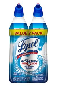 lysol toilet bowl cleaner gel, for cleaning and disinfecting, bleach free, ocean fresh scent, 24oz (pack of 2)