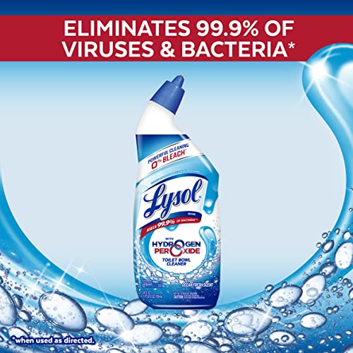 Lysol Toilet Bowl Cleaner Gel, For Cleaning and Disinfecting, Bleach Free, Ocean Fresh Scent, 24oz (Pack of 2)