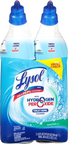 Lysol Toilet Bowl Cleaner Gel, For Cleaning and Disinfecting, Bleach Free, Ocean Fresh Scent, 24oz (Pack of 2)