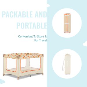 zodiak portable playard with carry bag & shoulder strap, beige