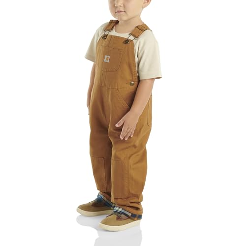 Carhartt Baby-Boys Washed Canvas Bib Overall, Carhartt Brown, 18 Months