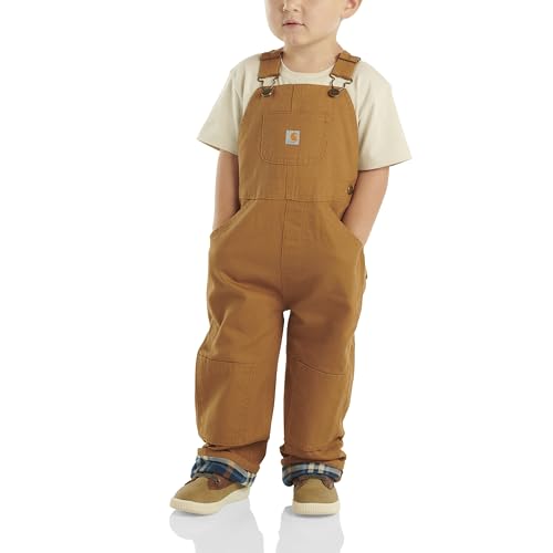 Carhartt Baby-Boys Washed Canvas Bib Overall, Carhartt Brown, 18 Months