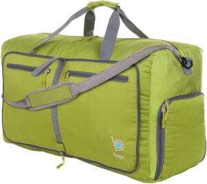 bago duffel bags for traveling - 80l medium duffle bag for travel with shoe compartment | durable, foldable & lightweight | explore the world in style & convenience (green)