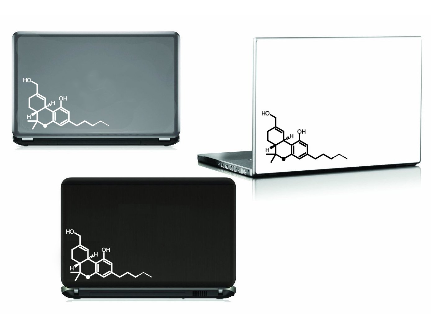 THC Molecule Sticker (Black)