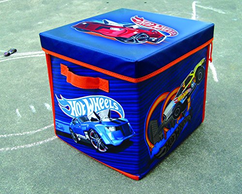 Hot Wheels Tara Toy Storage Box - Multicolor Cardboard Cube Holds Up To 300 Hot Wheels Cars, Storage And Play For Kids Age 3+