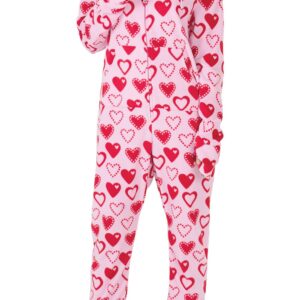 PajamaGram Fleece Onesies for Women - Footed Pajamas for Women, Pink, Small 4-6