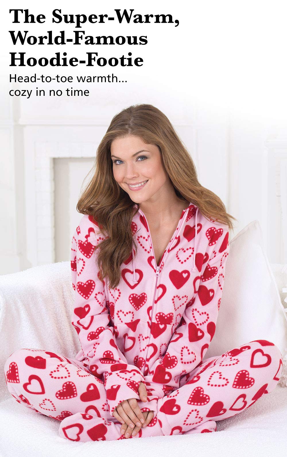 PajamaGram Fleece Onesies for Women - Footed Pajamas for Women, Pink, Small 4-6