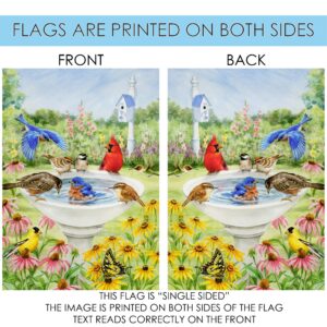 Toland Home Garden 109563 Birdy Dippin' Flower Flag 28x40 Inch Double Sided Flower Garden Flag for Outdoor House Bird Flag Yard Decoration