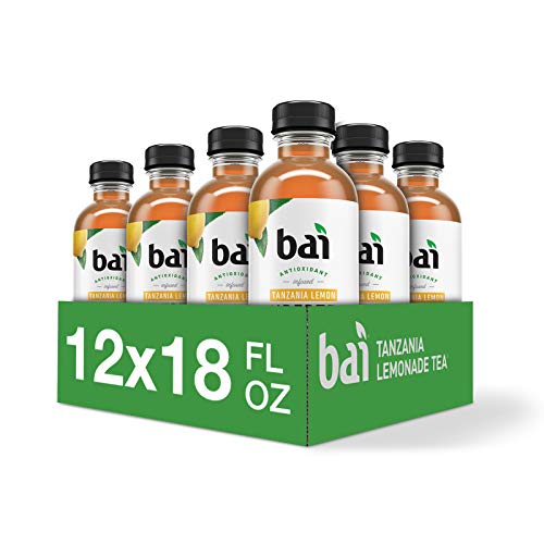 Bai Iced Tea, Tanzania Lemon, Antioxidant Infused Supertea, Crafted with Real Tea (Black Tea, White Tea), 18 Fluid Ounce Bottles, (Pack of 12)