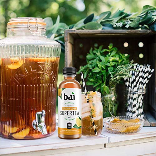 Bai Iced Tea, Tanzania Lemon, Antioxidant Infused Supertea, Crafted with Real Tea (Black Tea, White Tea), 18 Fluid Ounce Bottles, (Pack of 12)