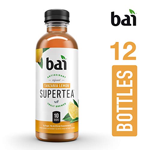 Bai Iced Tea, Tanzania Lemon, Antioxidant Infused Supertea, Crafted with Real Tea (Black Tea, White Tea), 18 Fluid Ounce Bottles, (Pack of 12)