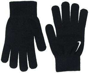 nike unisex swoosh knit gloves size small/medium, black