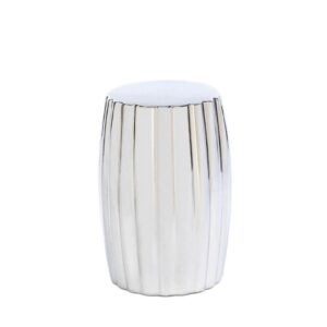 home locomotion ceramic silver decorative stool