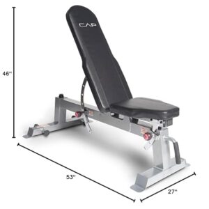 CAP Barbell Deluxe Utility Weight Bench, Silver, Round Backpad