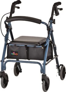 nova medical products getgo petite rollator walker for height 4’0” - 5”4”, blue, 1 count