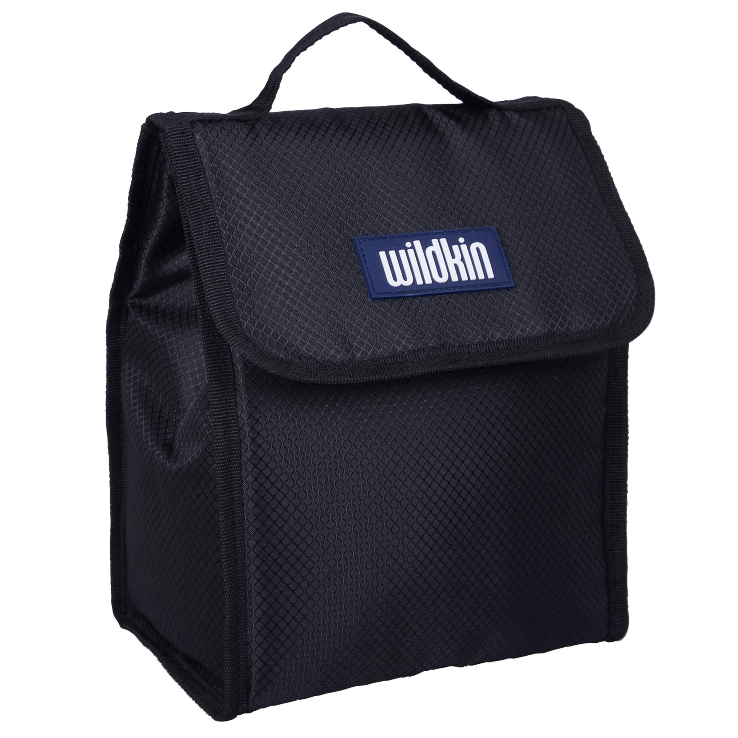 Wildkin Kids Insulated Lunch Bag for Boys & Girls, Reusable Lunch Bag is Perfect for Daycare & Preschool, Ideal Size for Packing Hot or Cold Snacks for School & Travel Lunch Bags (Rip-Stop Black)