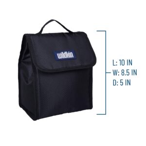 Wildkin Kids Insulated Lunch Bag for Boys & Girls, Reusable Lunch Bag is Perfect for Daycare & Preschool, Ideal Size for Packing Hot or Cold Snacks for School & Travel Lunch Bags (Rip-Stop Black)