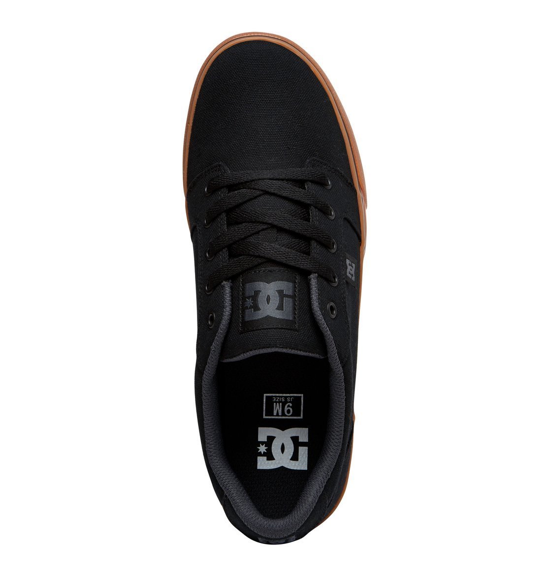 DC Men's Anvil Casual Skate Shoe, Black/Gum, 12 D M US