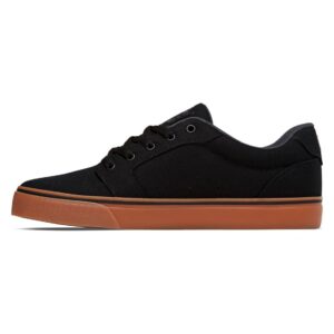 DC Men's Anvil Casual Skate Shoe, Black/Gum, 12 D M US