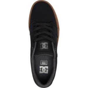 DC Men's Anvil Casual Skate Shoe, Black/Gum, 12 D M US