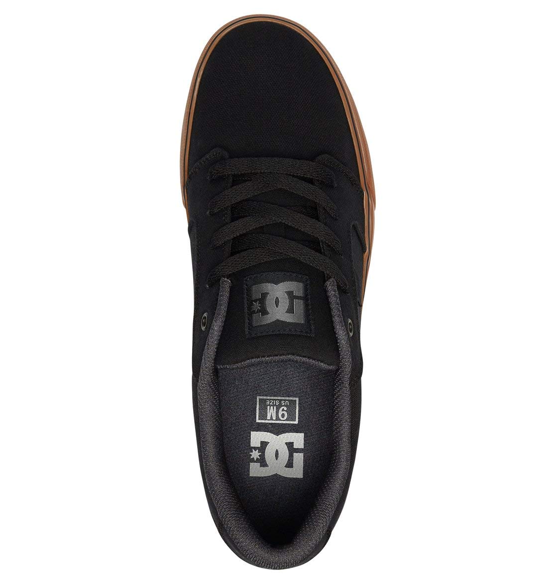 DC Men's Anvil Casual Skate Shoe, Black/Gum, 12 D M US