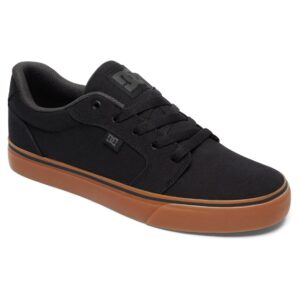 DC Men's Anvil Casual Skate Shoe, Black/Gum, 12 D M US