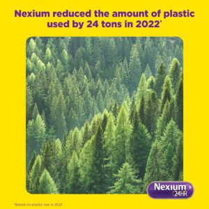 nexium 24hr acid reducer heartburn relief capsules for all-day and all-night protection from frequent heartburn, heartburn medicine with esomeprazole magnesium - 42 count