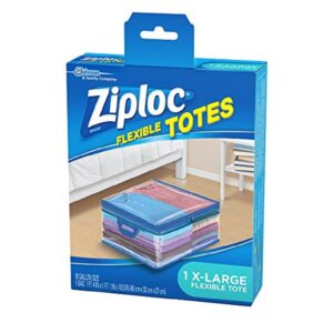 ziploc flexible totes clothes and blanket storage bags, perfect for closet organization and storing under beds, xl, 1 count