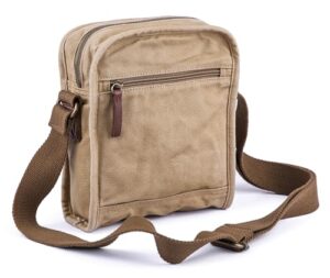 gootium small canvas cross body messenger bag, khaki