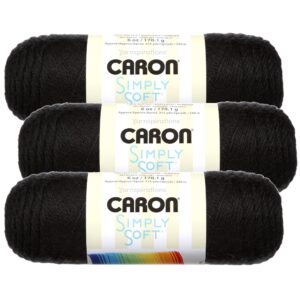 caron bulk buy: caron simply soft yarn solids (3-pack) black #h97003-9727