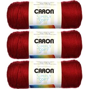 caron simply soft yarn solids (3-pack) autumn red h97003-97303