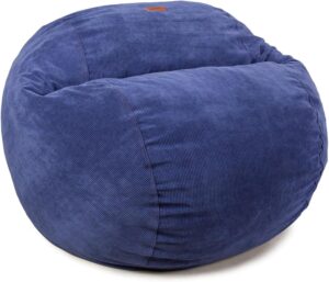 cordaroy's corduroy bean bag chair, convertible chair folds from bean bag to lounger, as seen on shark tank, navy - queen size